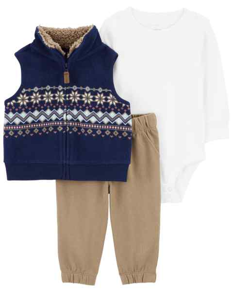 3-Piece Fair Isle Little Vest Set - Carter's