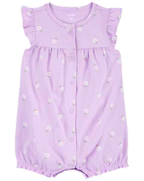 Floral Print Cotton Ruffle Romper - Carter's