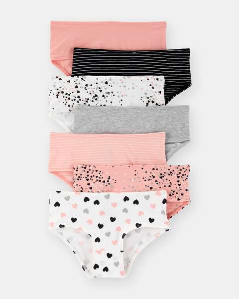 7-Pack Heart Print Brief Underwear - Orange/Black - Carter's